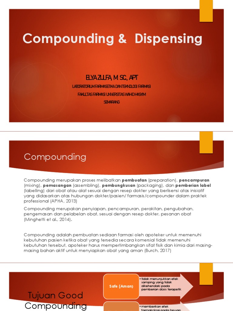 Meet 2. Compounding Dispensing | PDF