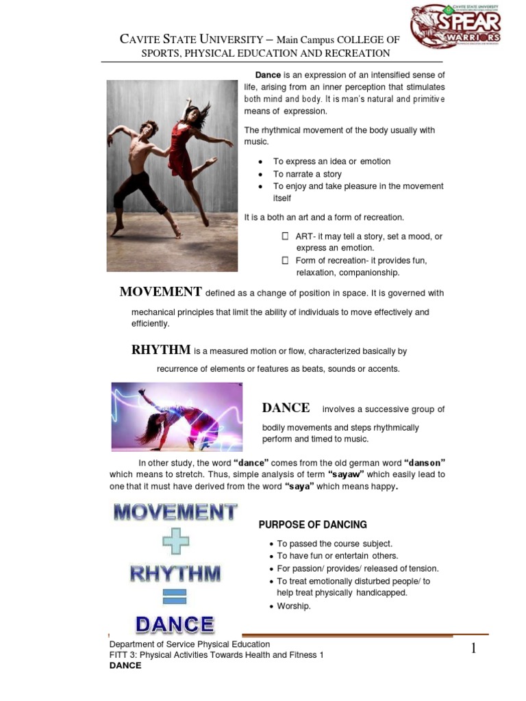 Fitt 3 Dance Handout and Activities | PDF | Dances | Rhythm