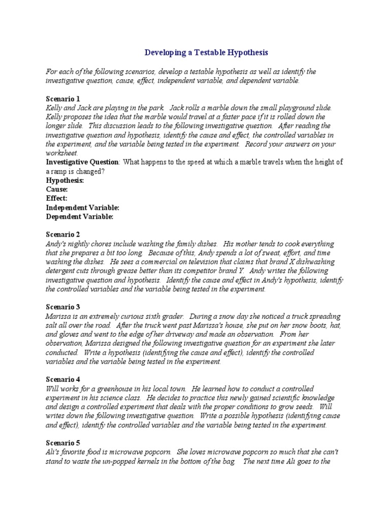 Developing A Testable Hypothesis | PDF | Popcorn | Experiment