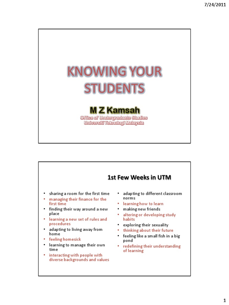 Knowing Your Students | PDF | Schools | Diploma