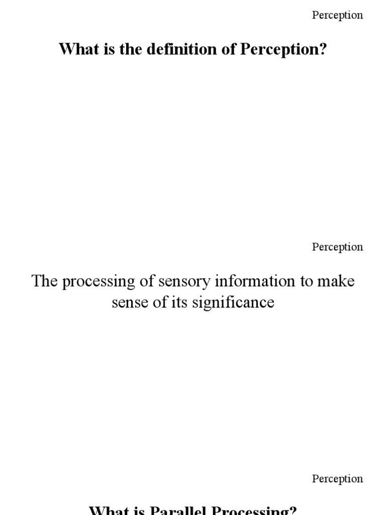 What Is The Definition of Perception? | PDF | Behavioral Neuroscience ...