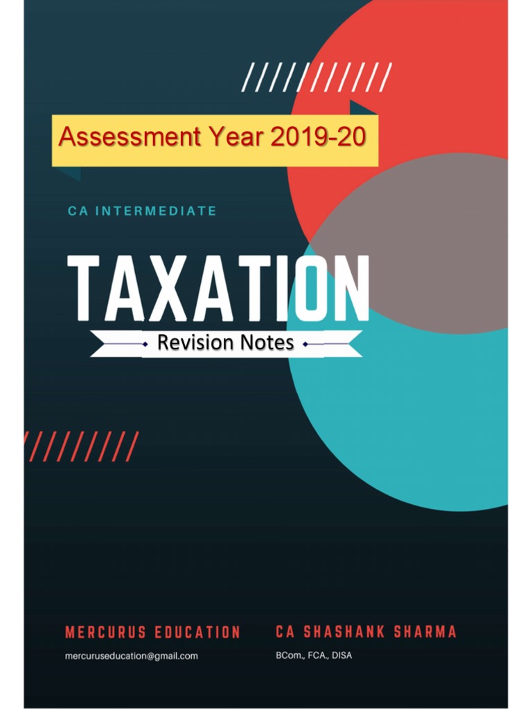 CA Inter Short Notes 2019 20 PDF | PDF | Income Tax In India | Employee ...