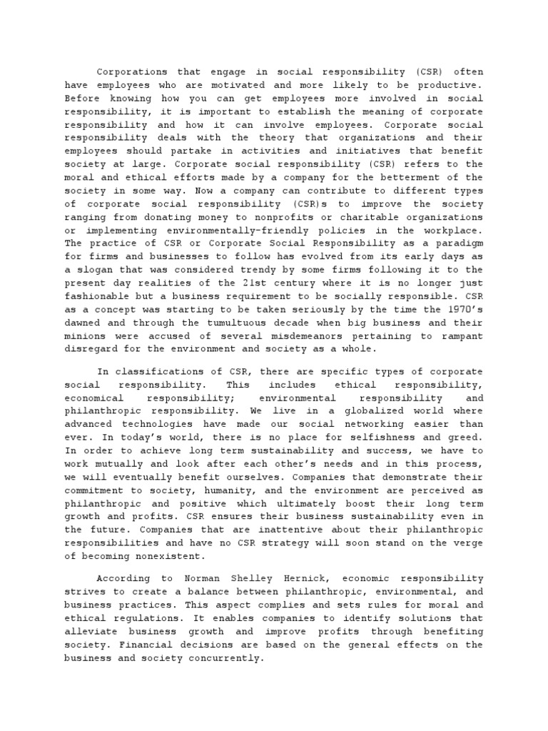 Norman Shelley Hernick | Download Free PDF | Corporate Social ...