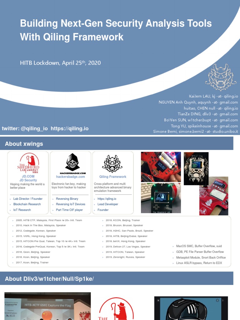 D1 - Building Next-Gen Security Analysis Tools With Qiling Framework - Kai Jern Lau & Simone ...