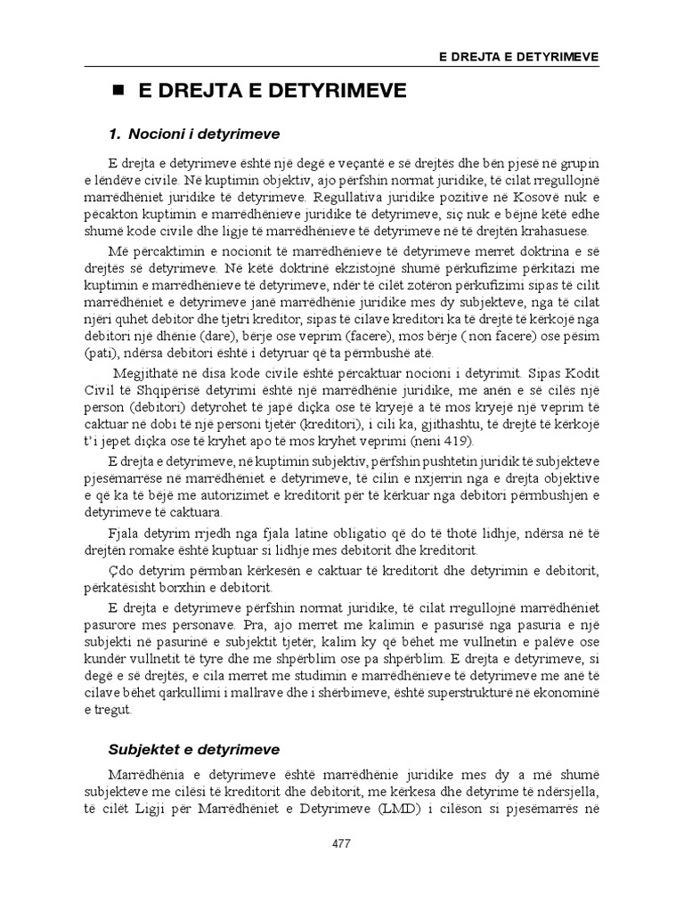 E Drejta e Detyrimeve | PDF