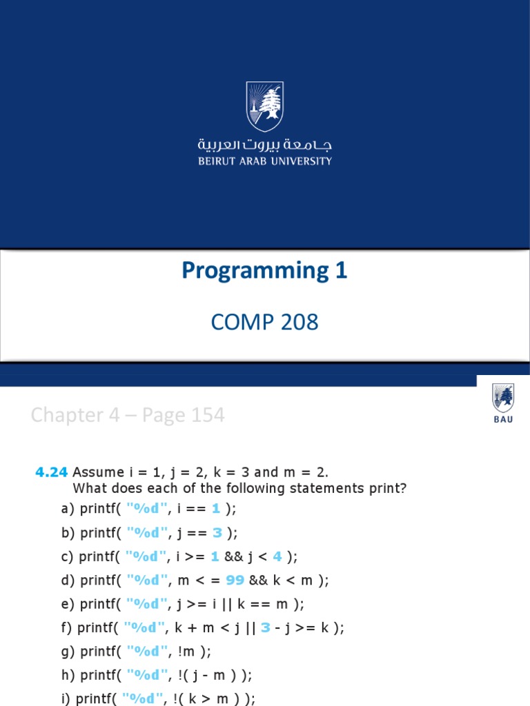 Programming 1: COMP 208 | PDF