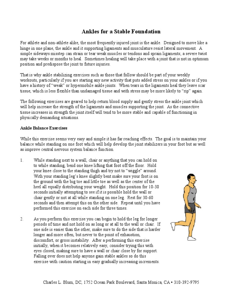 Ankles For A Stable Foundation: Ankle Balance Exercises | PDF | Ankle ...