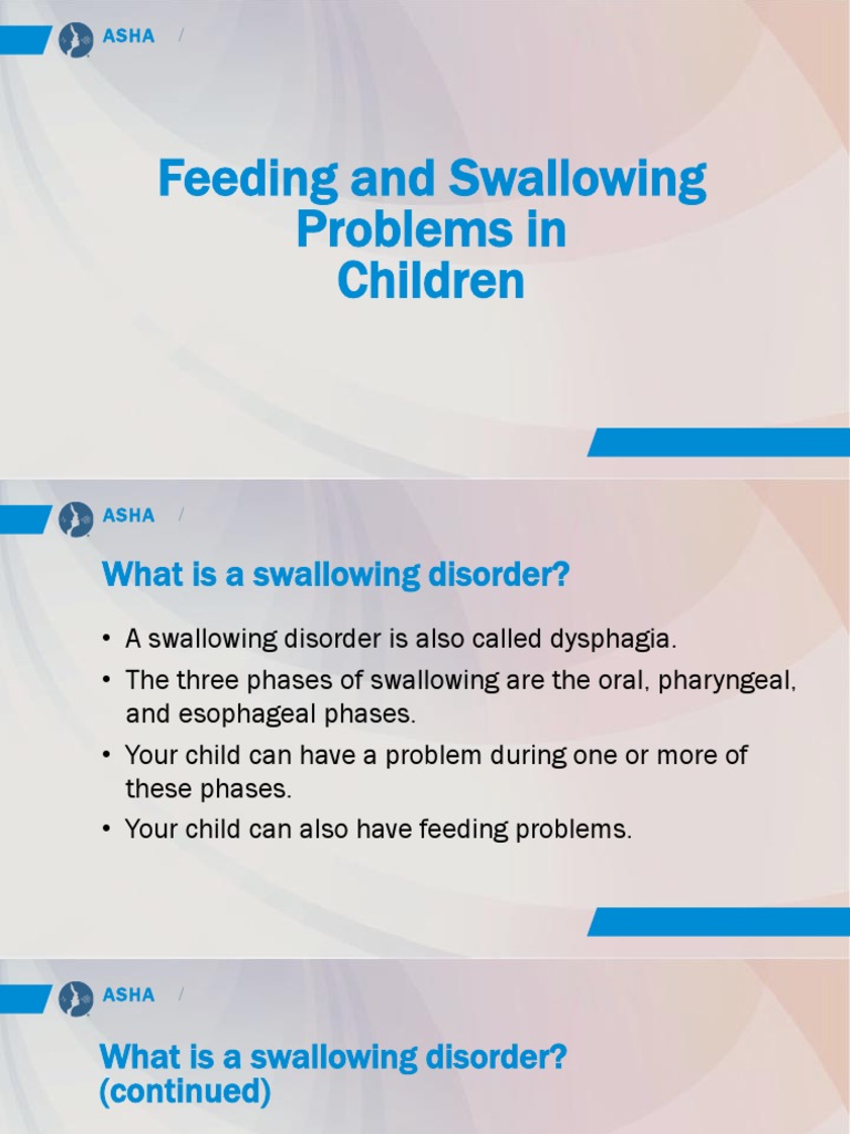 Feeding and Swallowing Problems in Children | PDF | Medicine | Diseases ...