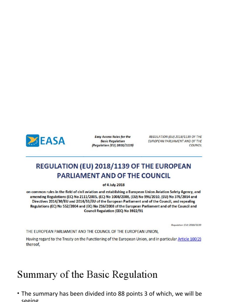 Easa Basic Regulation | PDF | European Economic Community | European Union