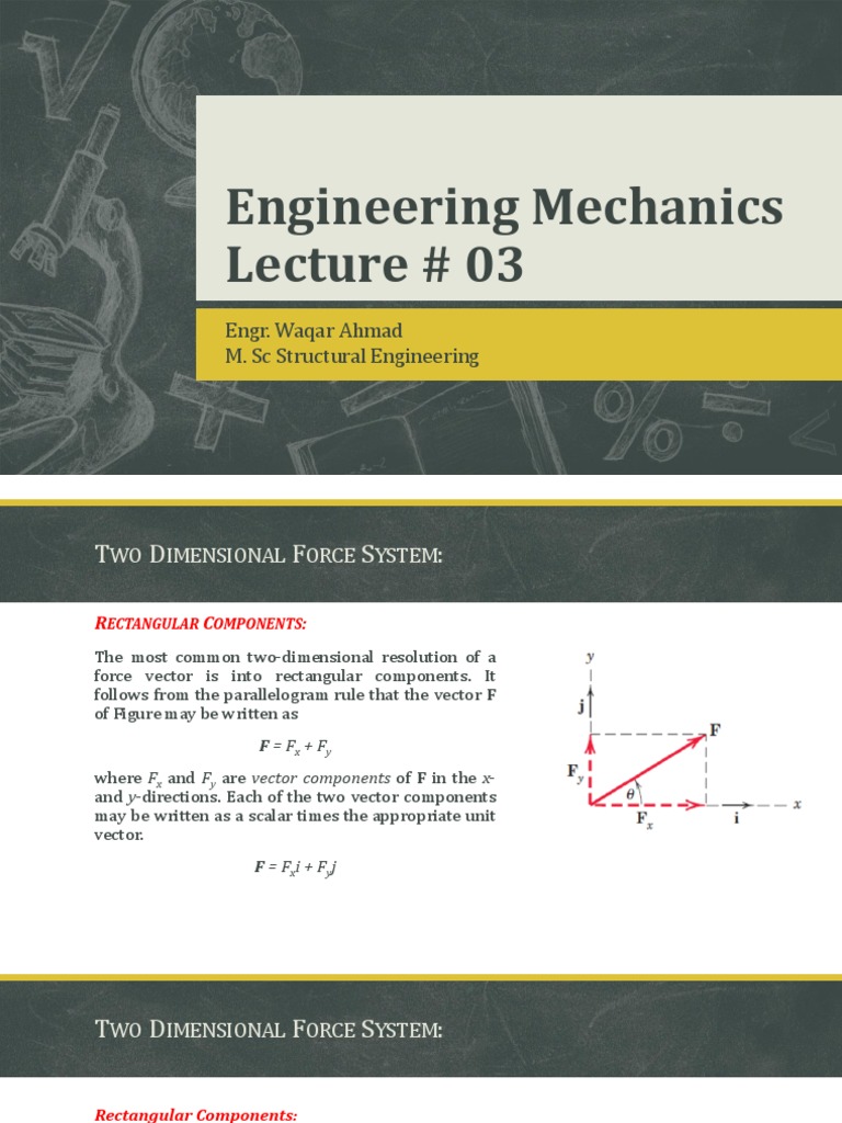 Engineering Mechanics Lecture # 03: Engr. Waqar Ahmad M. SC Structural Engineering | Download ...