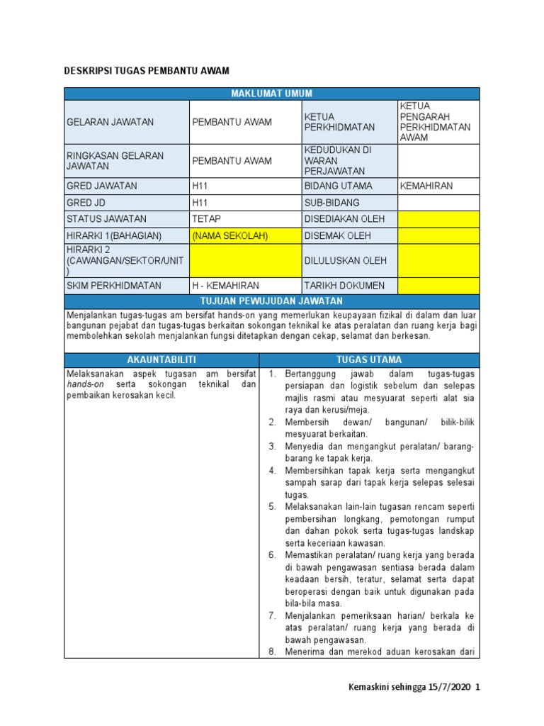 JD Pembantu Awam H11 | PDF