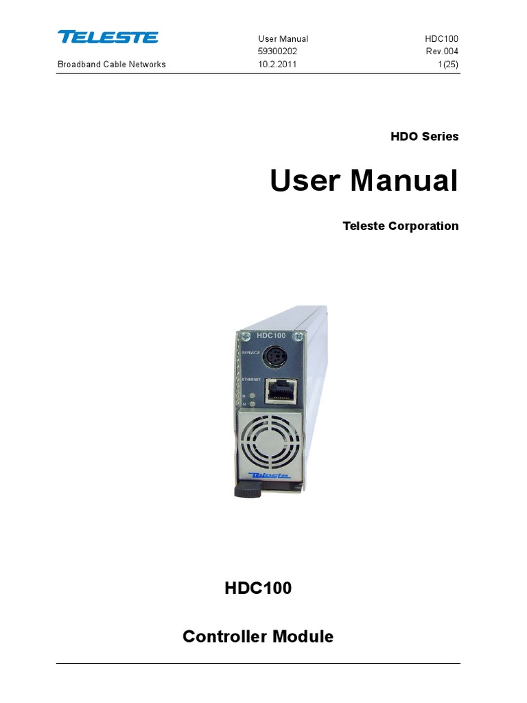 User Manual: HDC100 Controller Module | PDF | Computer Network | Ip Address