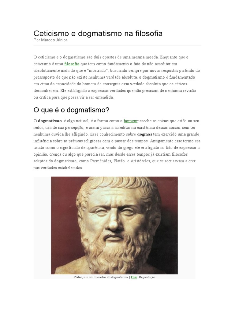 Ceticismo e Dogmatismo Na Filosofia | PDF | Ceticismo | Conhecimento