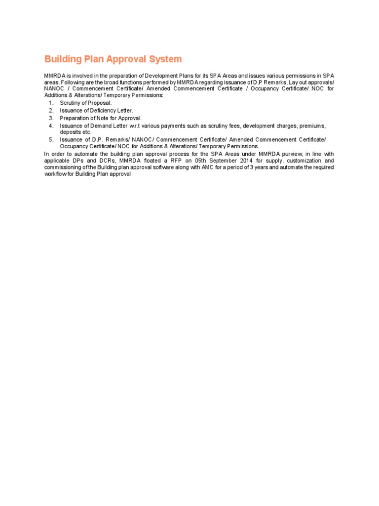 MMRDA Building Plan Approval Guide | PDF