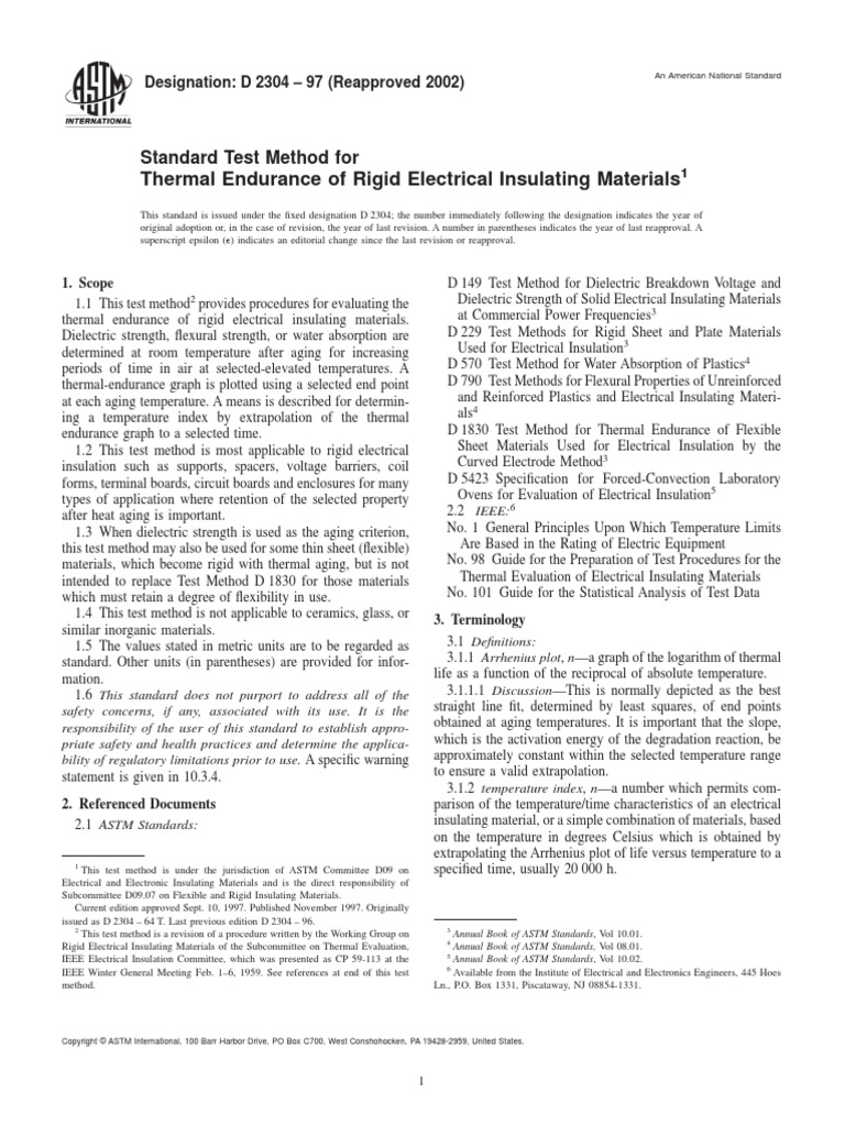 Astm D2304-97 | PDF | Temperature | Insulator (Electricity)