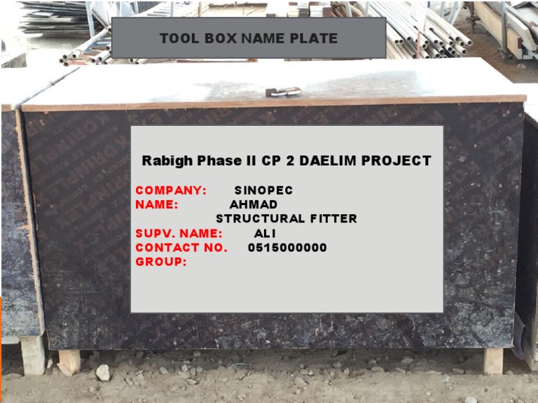Tool Box Name Plate | PDF