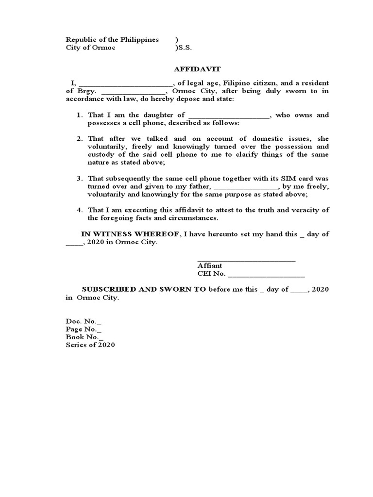 Affidavit of Explanation | PDF | Affidavit | Common Law