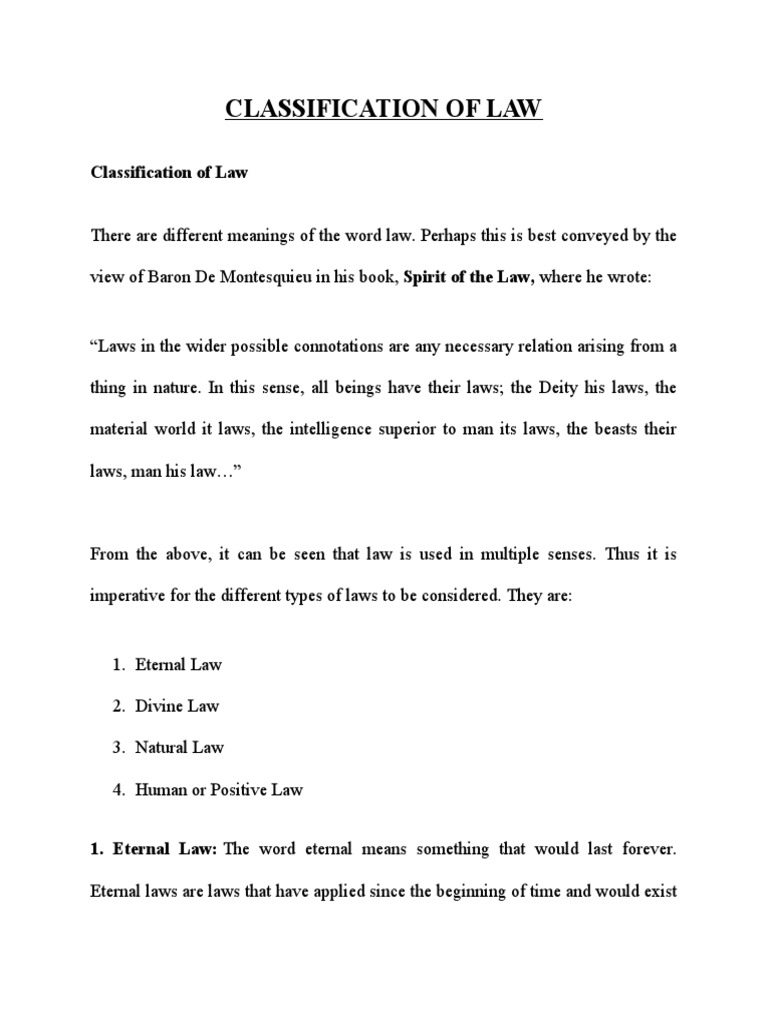 Classification of Law - Unit - 1 | PDF | Crime & Violence | Crime Thriller
