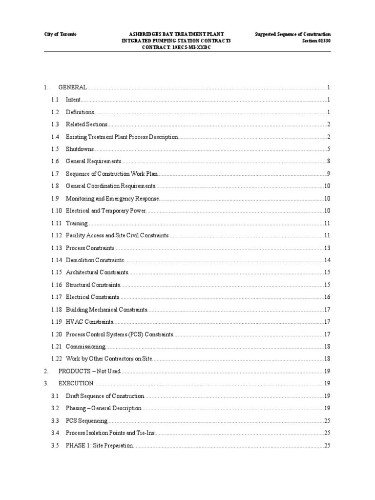 Suggested Sequence of Construction IPS | PDF | Pumping Station ...
