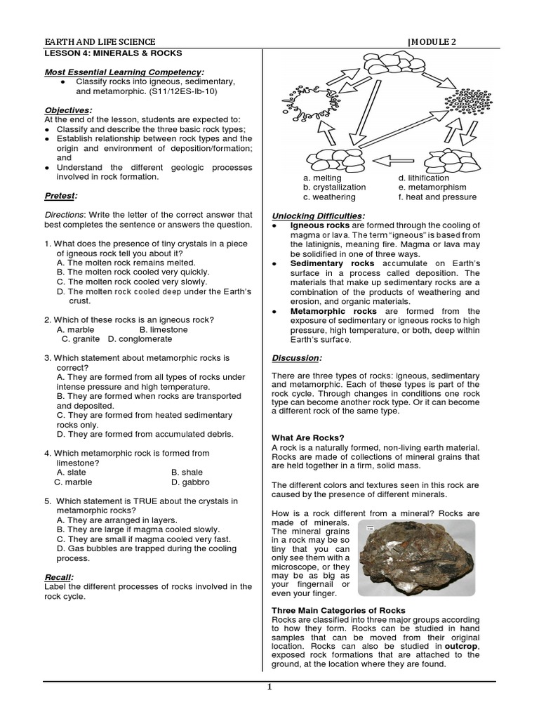 Rock Classification & Formation Guide | PDF | Rock (Geology ...