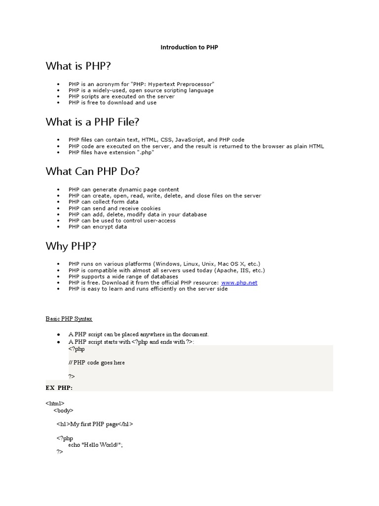 I Unit | PDF | Php | Variable (Computer Science)