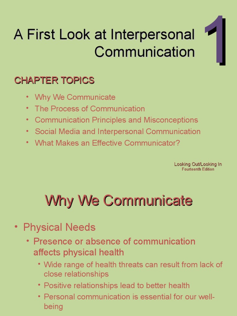 Interpersonal Communication Guide | PDF | Interpersonal Communication ...