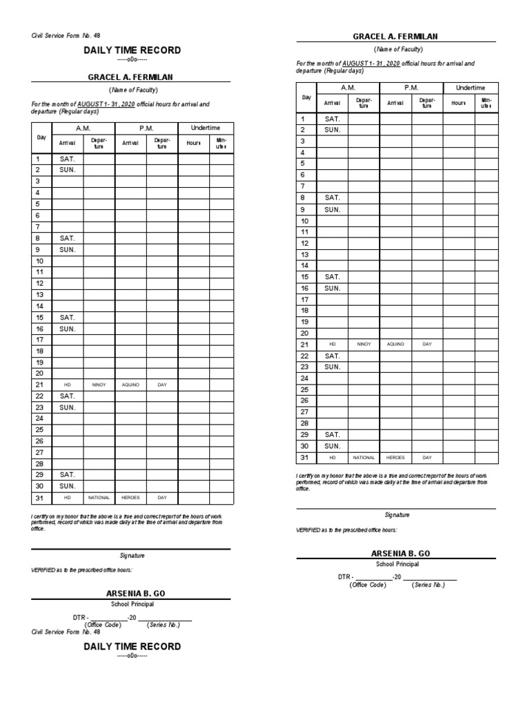 Updated DTR 2020-2021 MCSS | PDF