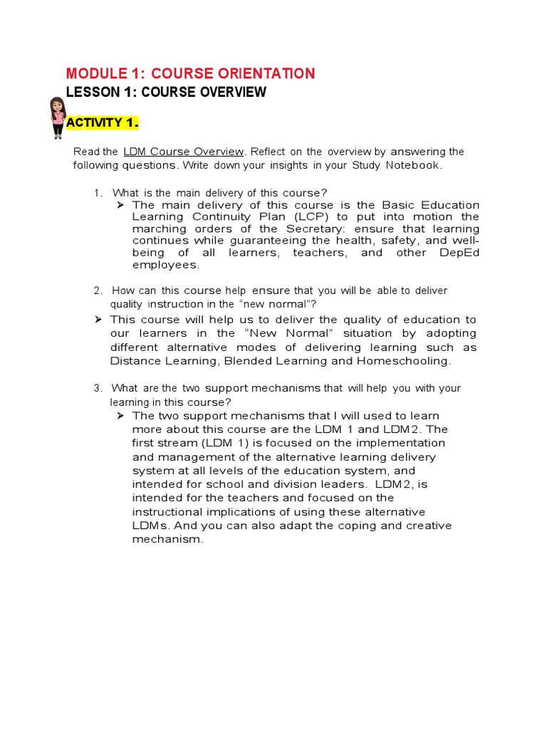 Module 1 Activity With Answers | PDF | Teachers | Pedagogy