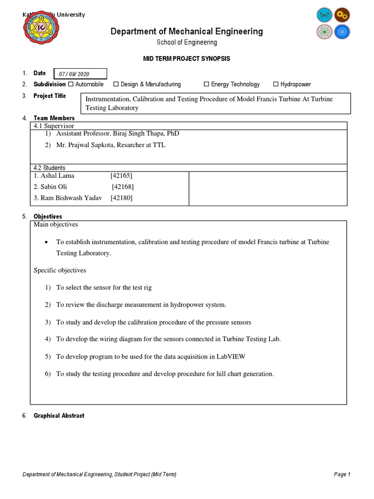 Mid Term Project Synopsis Template PDF | PDF | Instrumentation ...