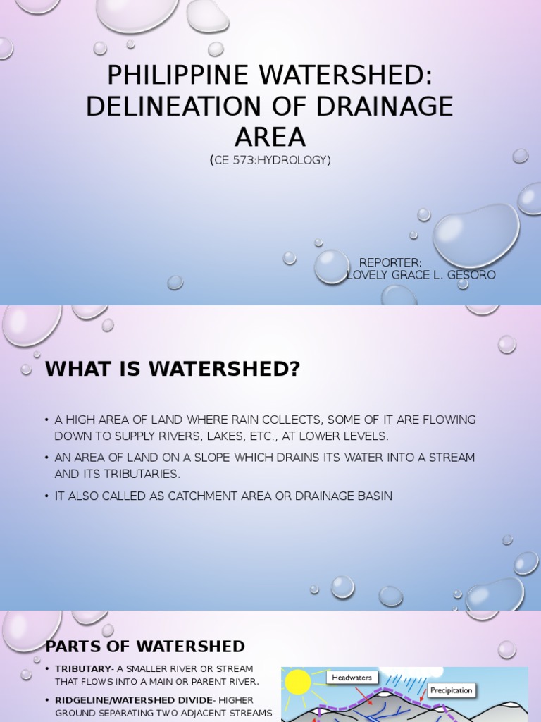 Philippine Watershed: Delineation of Drainage Area: Ce 573:hydrology ...