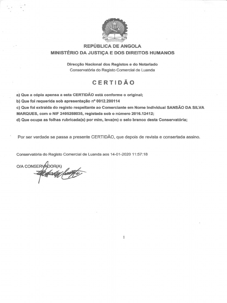 Certidão Comercial | PDF