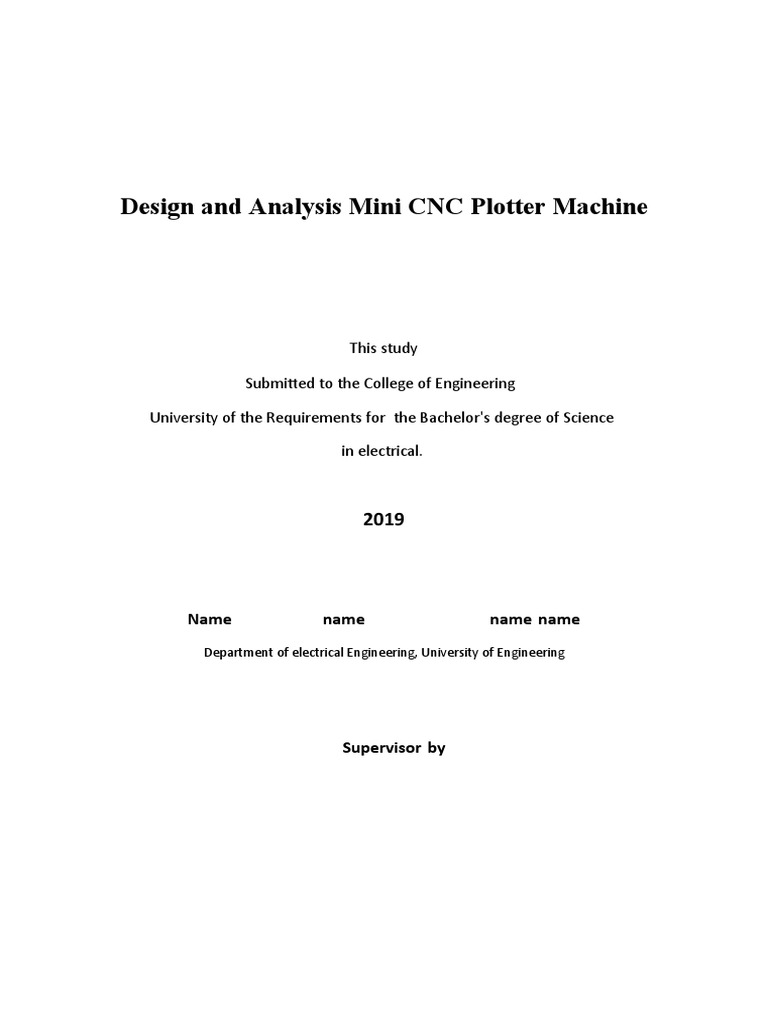 Design And Analysis Mini Cnc Plotter Machine Pdf Numerical Control Arduino