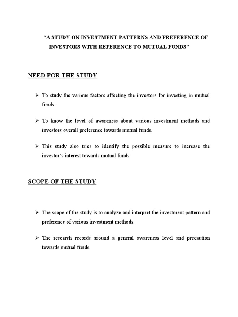 Mutual Fund Project Outline | PDF | Sampling (Statistics) | Survey ...