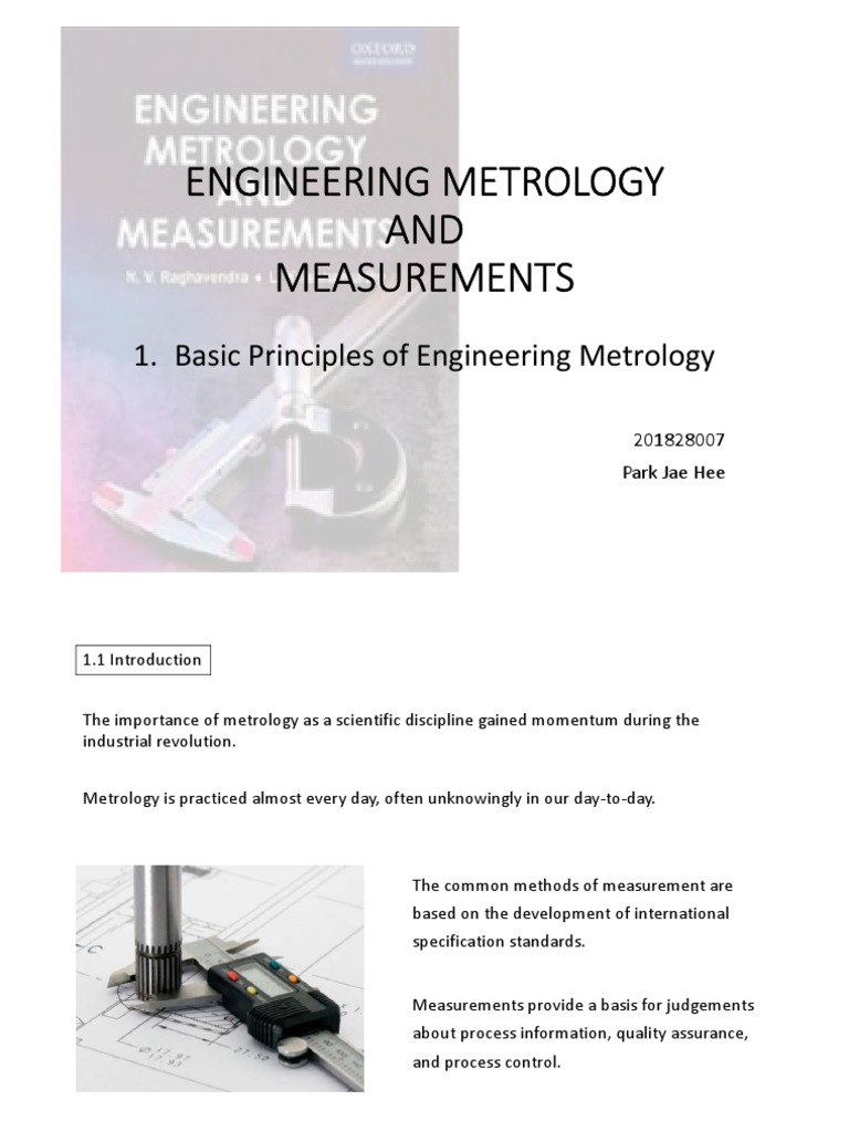 1.Basic principles of engineering metrology - 박재희 | Download Free PDF | Accuracy And Precision ...