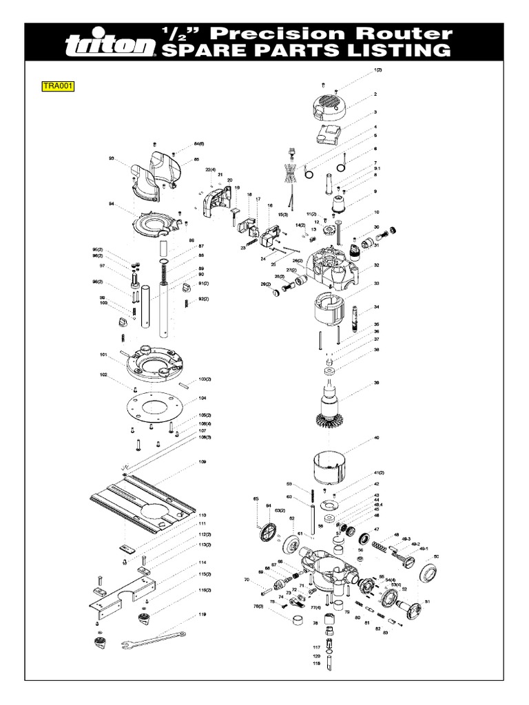 " Precision Router: Spare Parts Listing | Download Free PDF | Screw ...