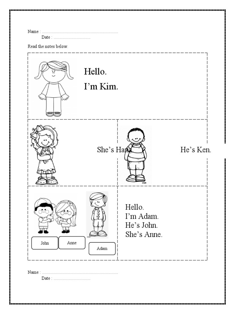 He and She Worksheet | PDF