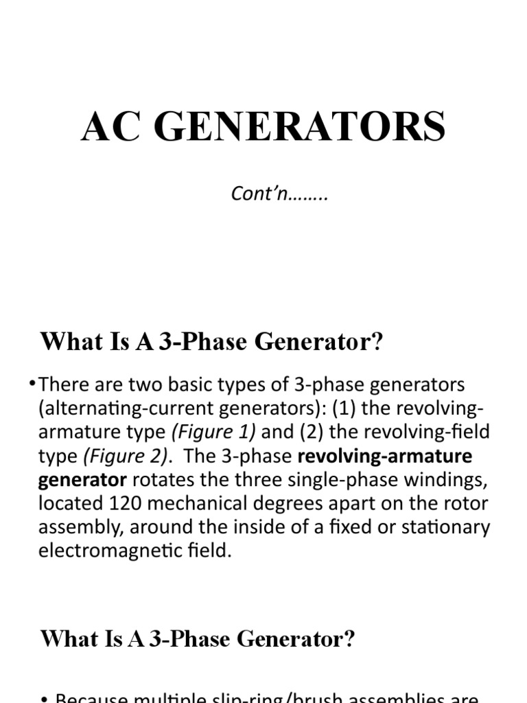 Ac Generators | PDF | Alternating Current | Electric Generator
