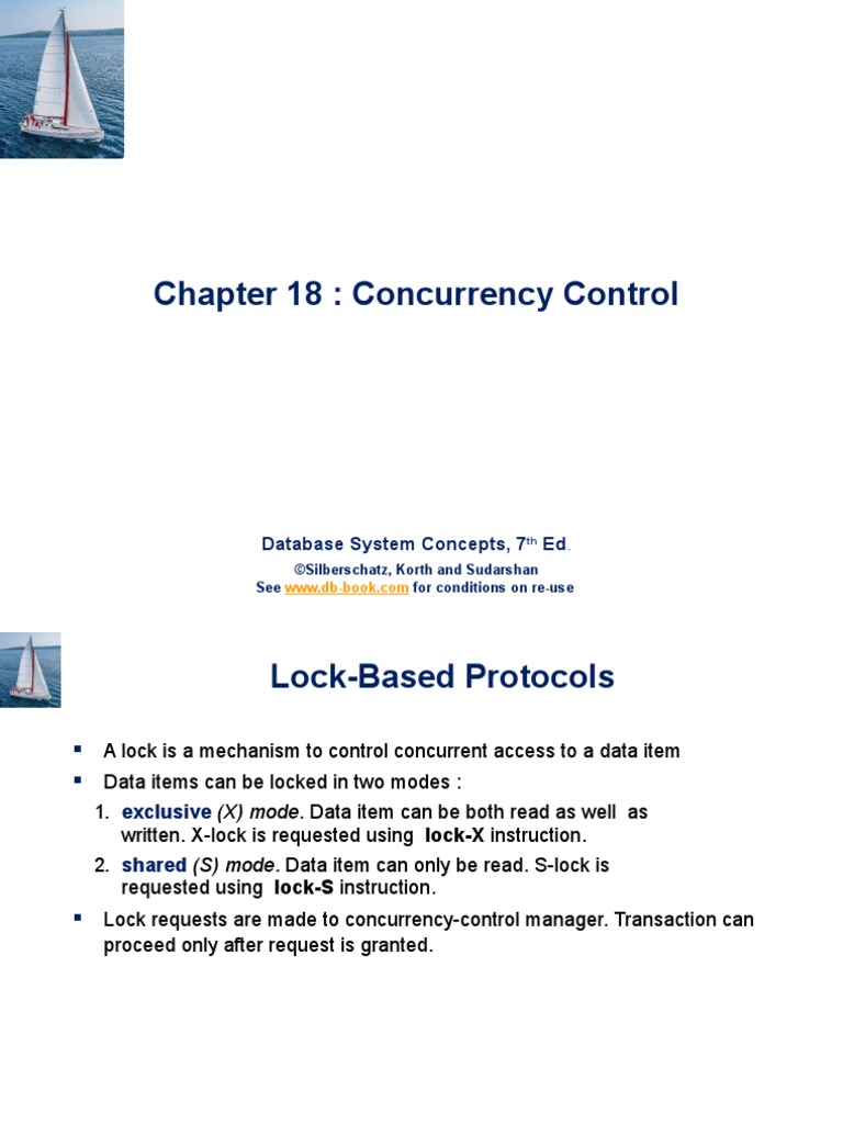 Chapter 18 Concurrency Control Database System Concepts 7 Ed Download Free Pdf Database