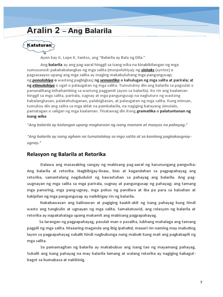 Ang Balarila | PDF
