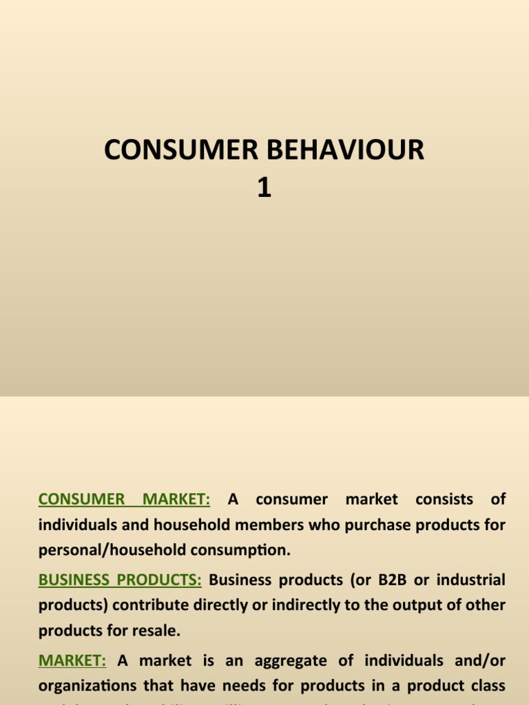 Consumer Behaviour 1 2 | PDF | Consumer Behaviour | Behavior