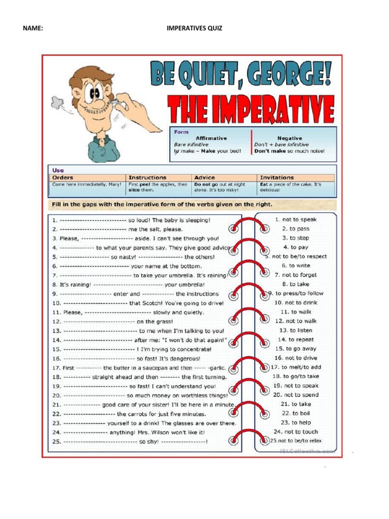 Imperatives Quiz: Test Your Knowledge | PDF