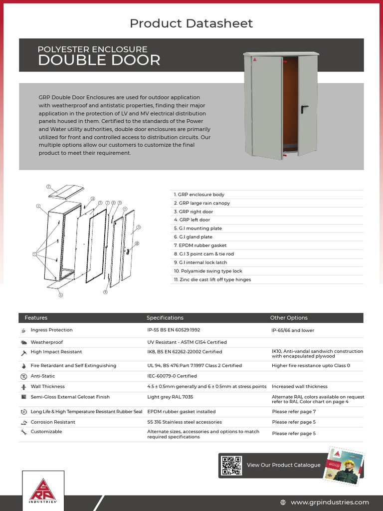 POLYSTER - GRP ENCLOSURE CATALOGUE Double Door PDF | PDF | Door ...