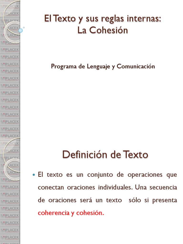 El Texto y Sus Reglas Internas: La Cohesión | PDF | Oración ...