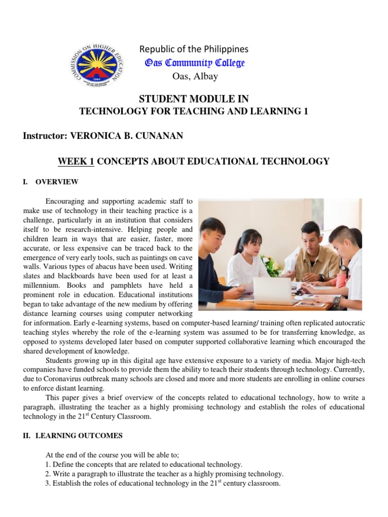 Oas Community College: Student Module in | PDF | Educational Technology ...