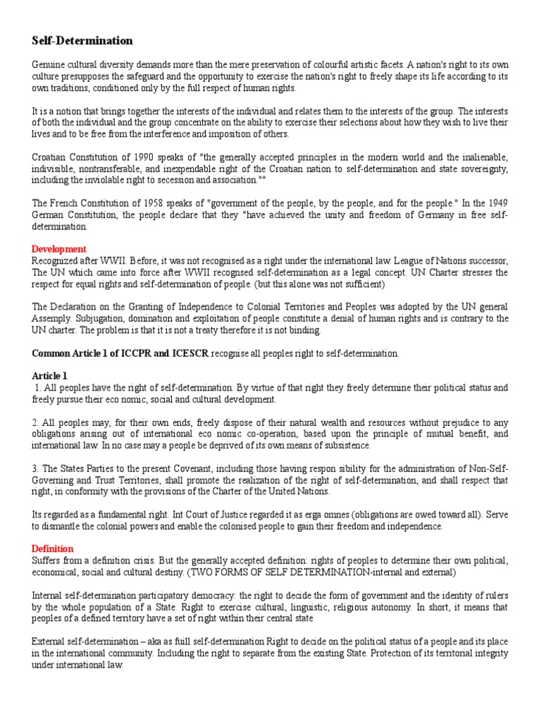 Self Determination | PDF | Self Determination | Indigenous Peoples