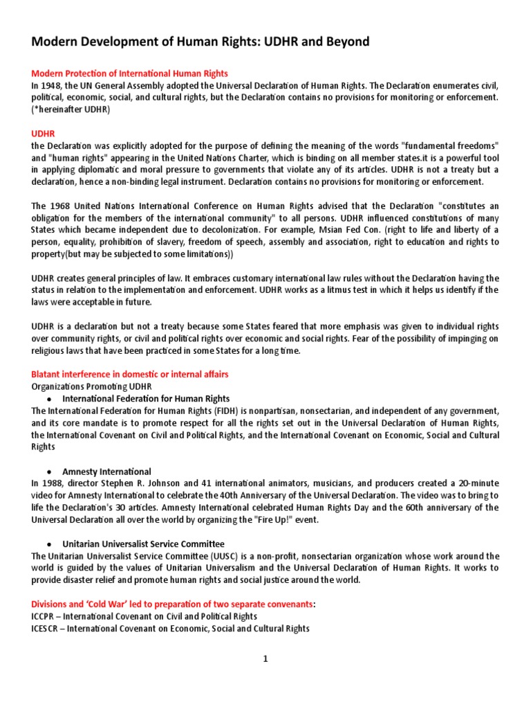 Modern Development of Human Rights | PDF | Libertarian Theory | Human ...