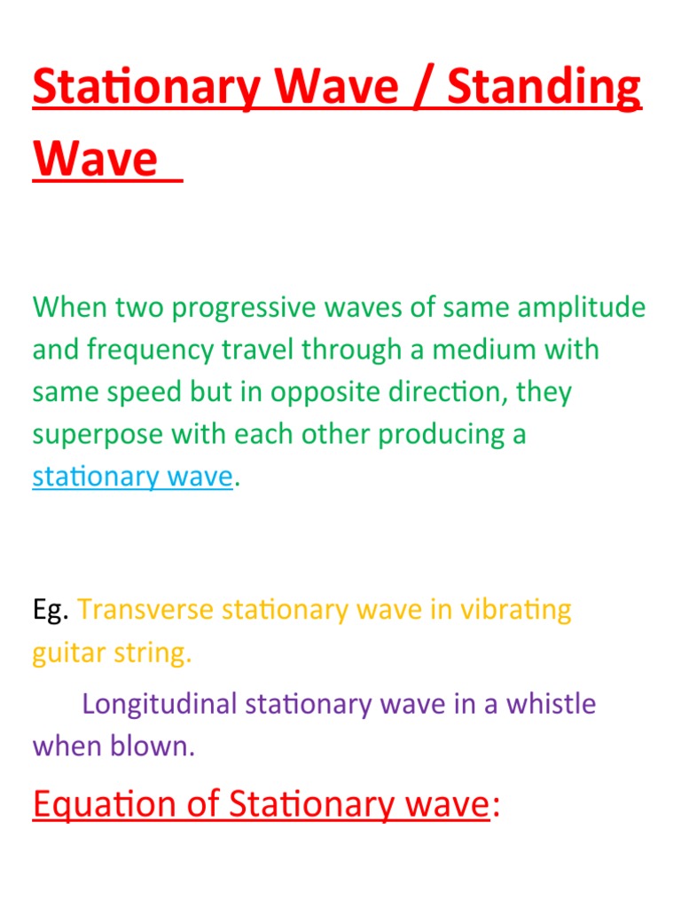 Stationary Wave / Standing Wave | PDF