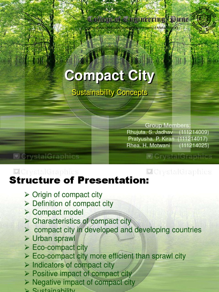 Compact City: Sustainability Concepts | PDF | Urban Sprawl | Public ...