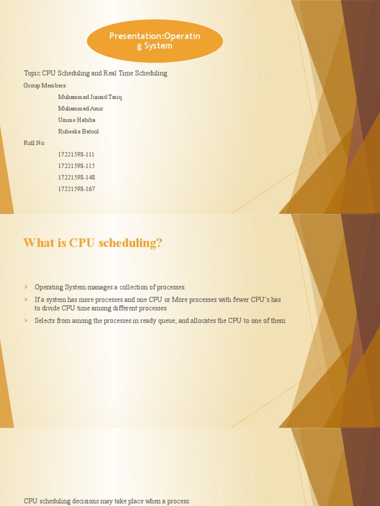 OS Presentation | PDF | Scheduling (Computing) | Real Time Computing