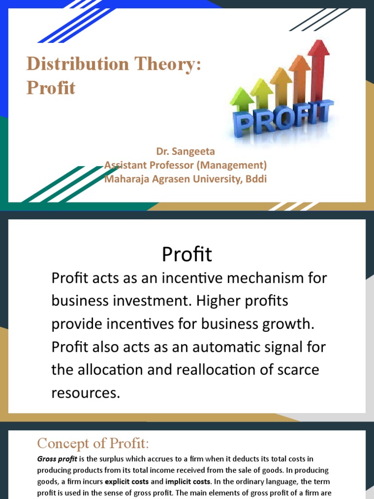 Distribution Theory - Profit | PDF | Profit (Economics) | Entrepreneurship